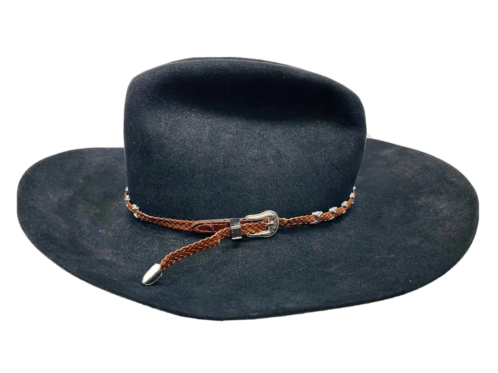 Rodeo King Cowboy Hat BLACK 5X Beaver Fur Felt 4" Bri… - Gem