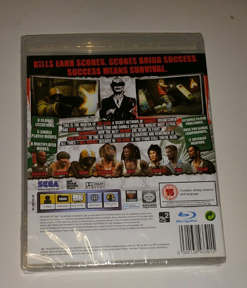The Club PS3 New Sealed UK PAL Sony PlayStation 3 RARE old Game SEGA ...