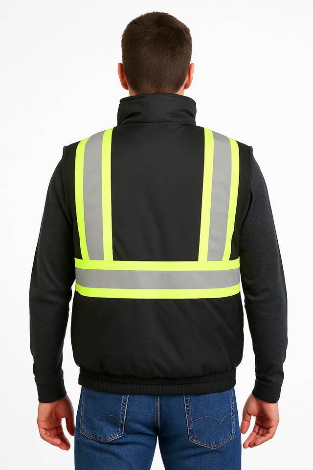 Men's Hi Vis Class 2 Safety Insulated Multiple Pocket Padded Vest ...
