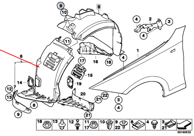 BMW 1 Series Front Passenger Wheel Arch Cover 51777059375 E81 2008 for ...