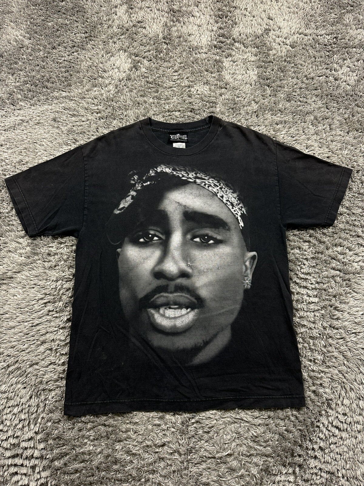Vintage Tupac Shakur 2Pac 2006 Big Face Bling Hip Hop Rap T Shirt Large ...