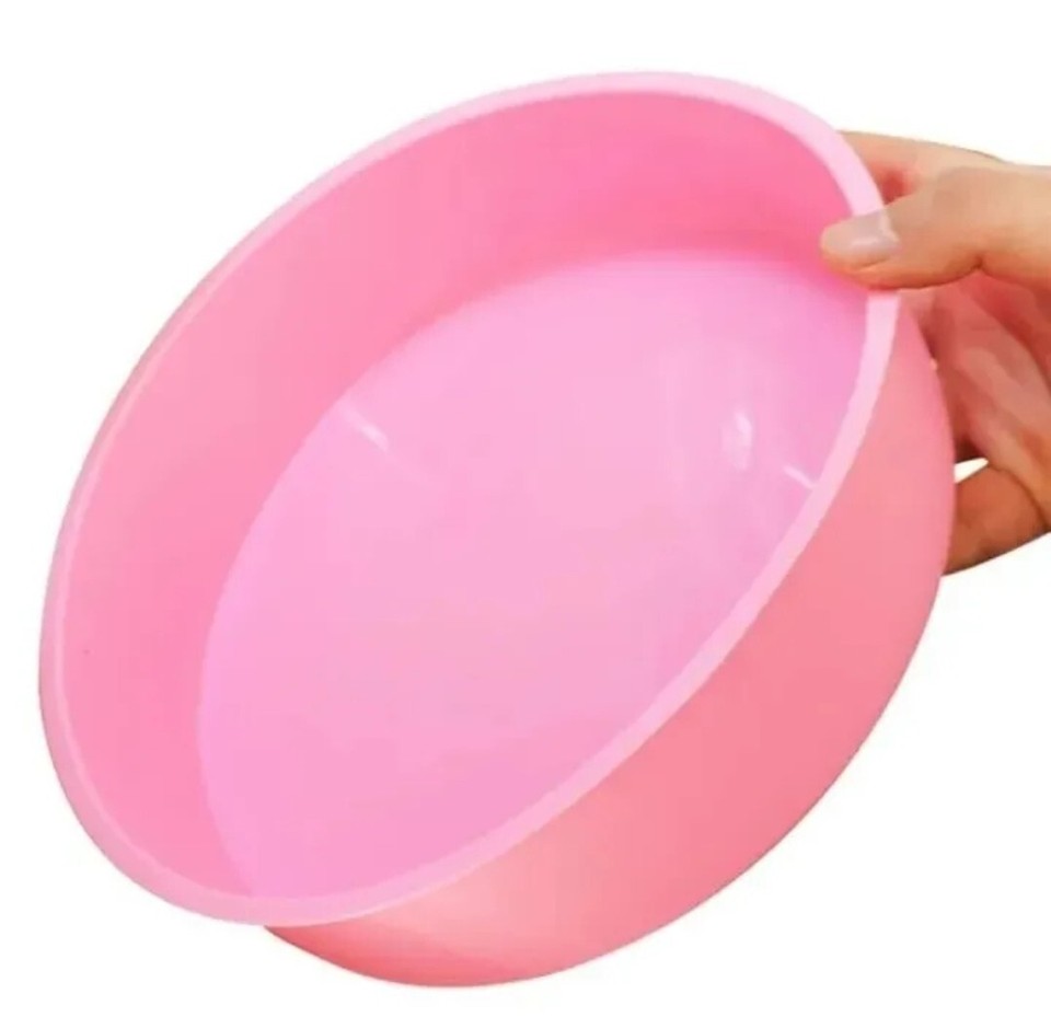 2 x 8 inch Silicone Cake Baking Trays Pans Round Sponge Moulds Tins Non ...