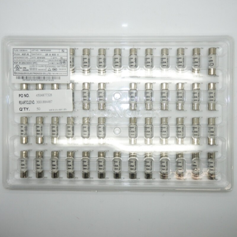 50 Pack of Conquer Electronics 10x38mm 25A gPV Ceramic Cartridge Fuses ...