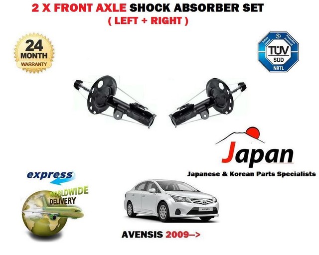 FOR TOYOTA AVENSIS 2009->NEW 2x FRONT LEFT + RIGHT SHOCK ABSORBER STRUT ...