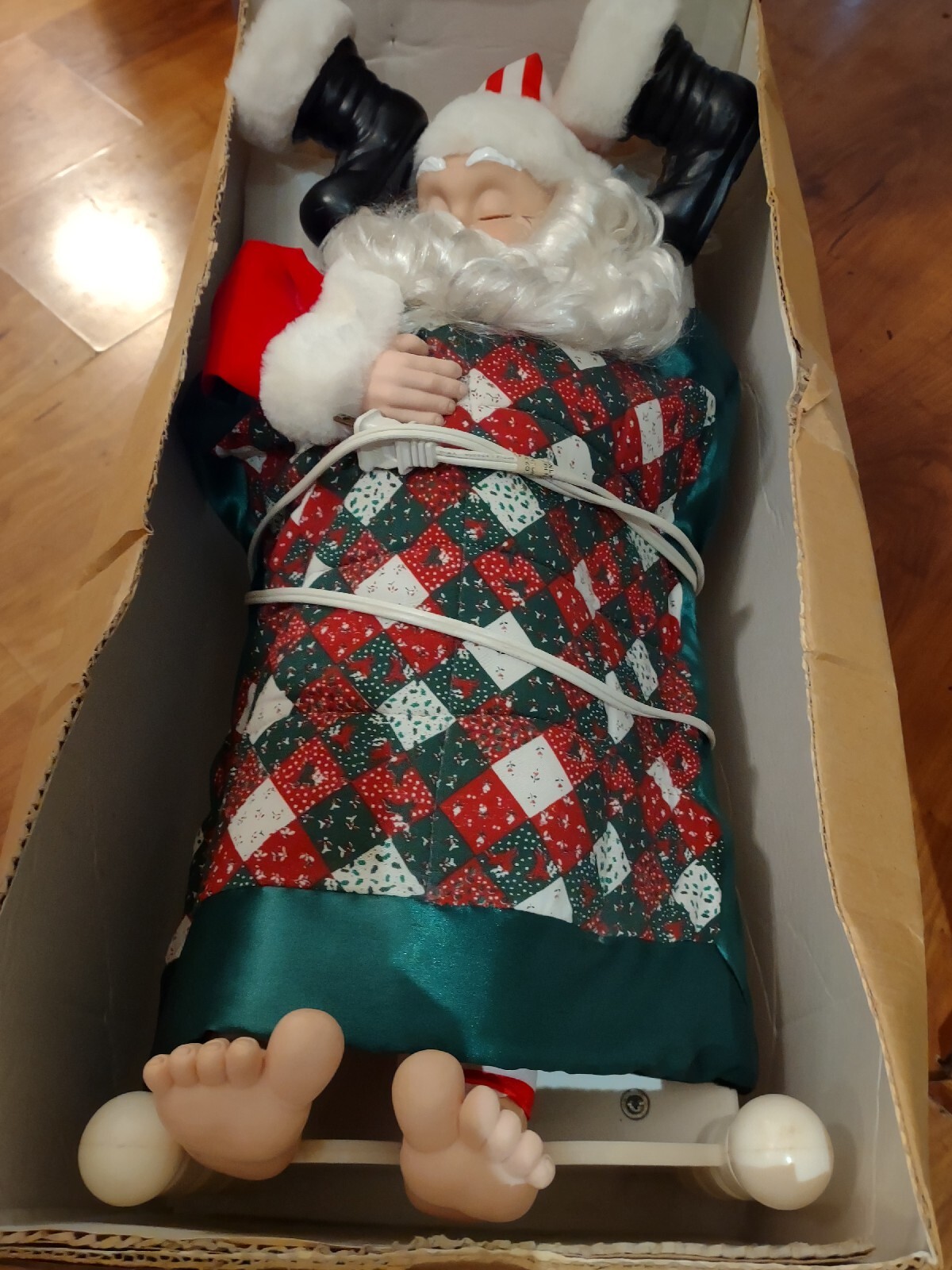Vintage Telco Motion-ettes SLEEPING SANTA Animated Snoring Whistling in ...