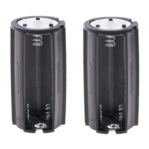 2x 3-AA to D-cell Battery Holder Cylindrical Case for Flashlights Round ...
