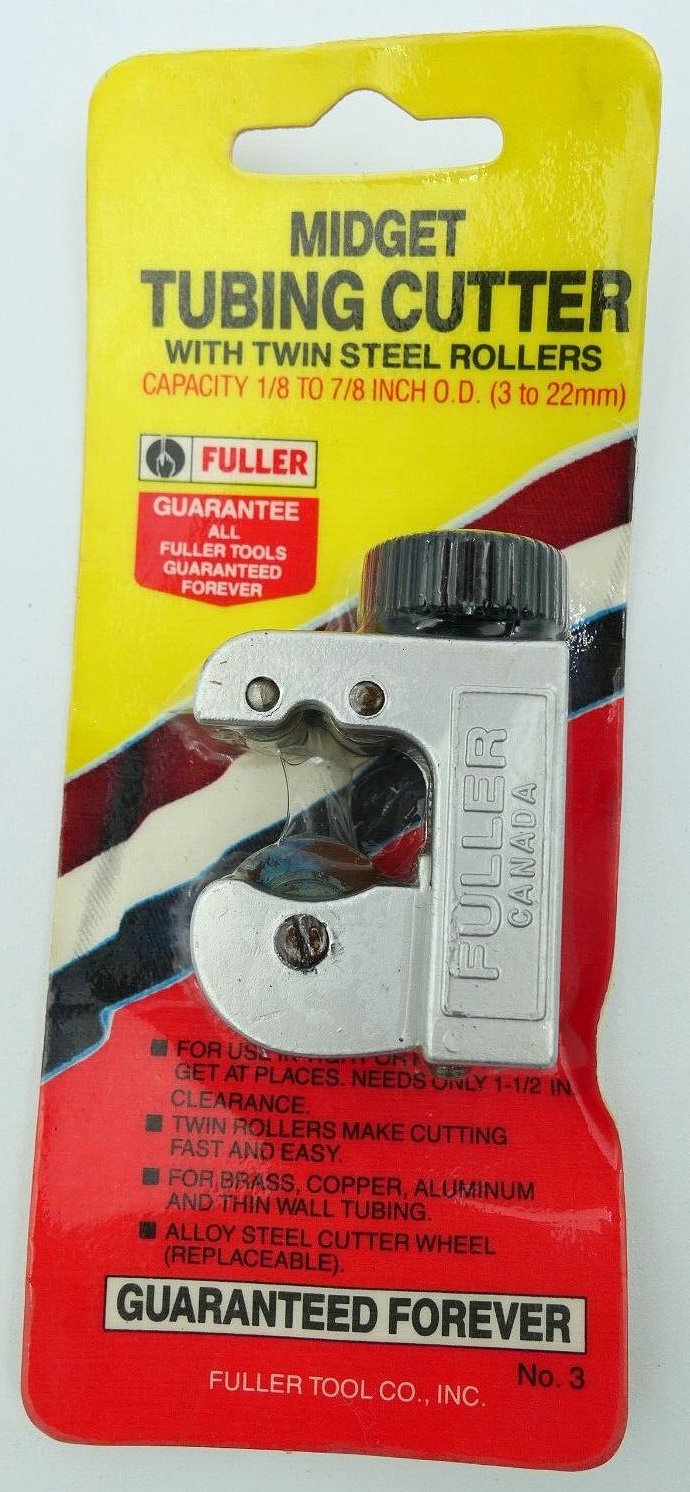 Vintage Fuller Midget Tubing Cutter w Twin Steel Rollers No.3 1/8"-7/8 ...