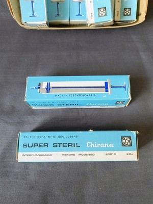 Vtg 1981 NOS Chirana Rekord Glass Syringe - 20ml Made in Czechoslovakia ...