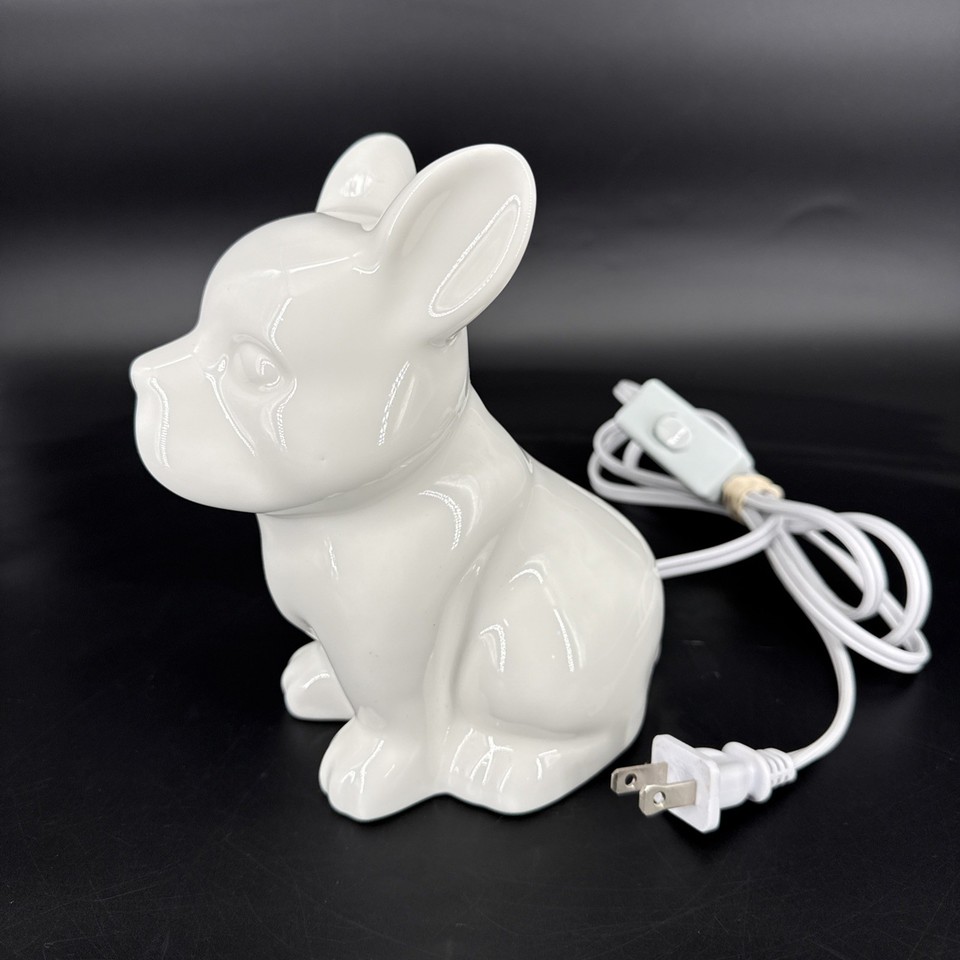 French Bulldog Boston Terrier Frenchie Night Light Lamp White Ceramic 7 ...