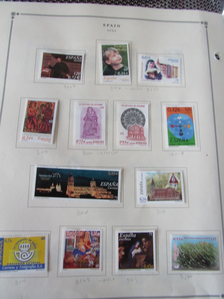 SPAIN FACE VALUE 68 EUROS 2001 & 2002 MINT ON ALBUM PAGES | eBay