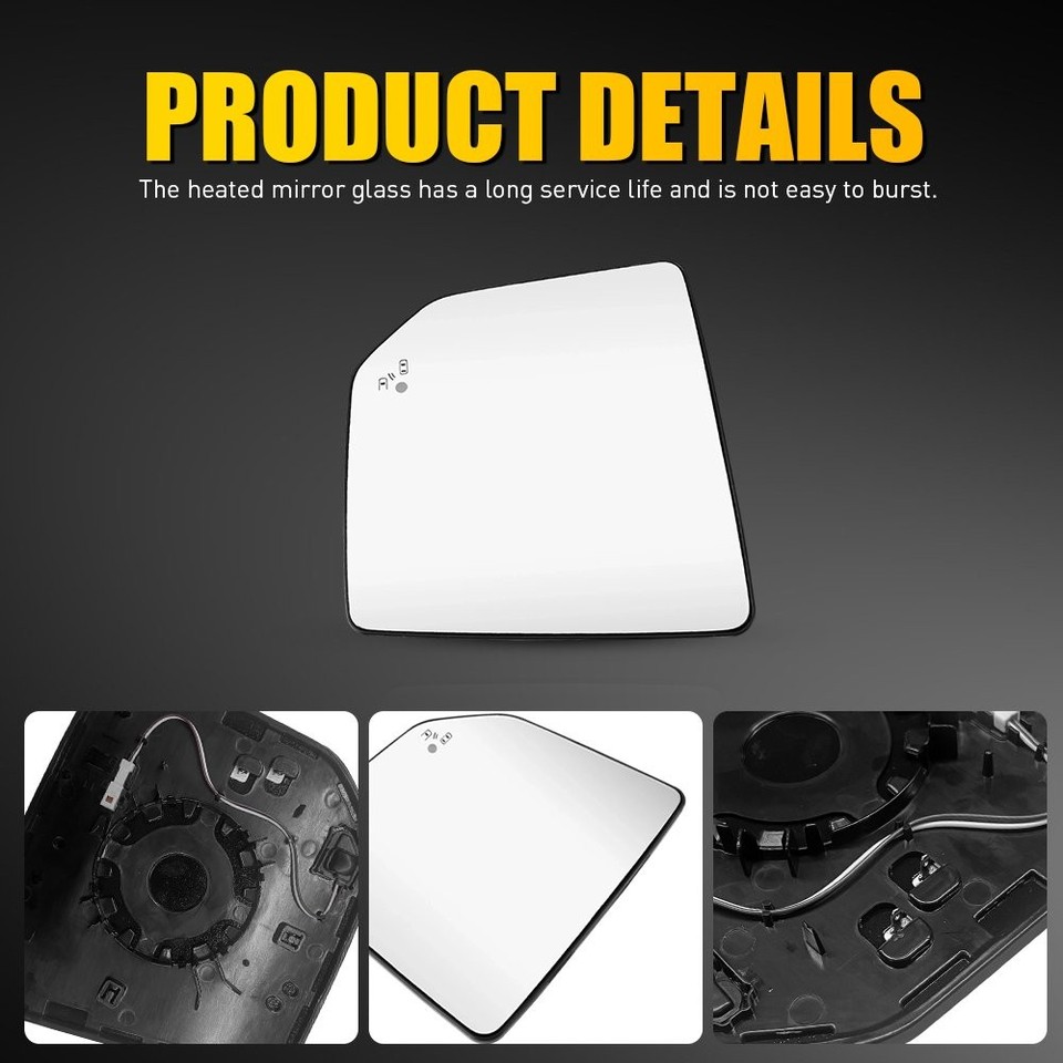 Left Driver Side Heated Mirror Glass W Blind Spot Sensor For 2015-2020 ...