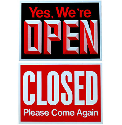 BIG OPEN CLOSED Business Sign Store Window New | eBay