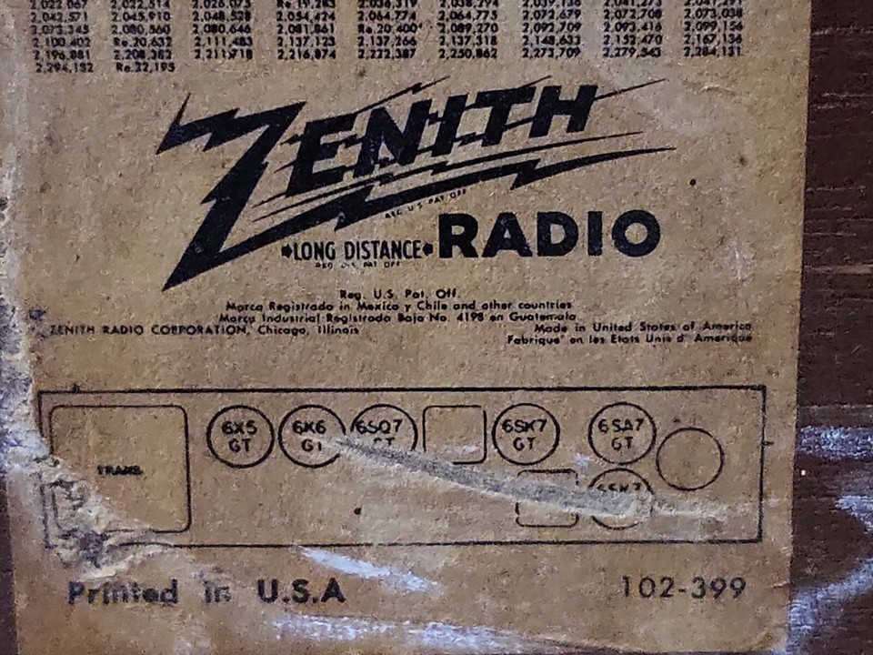 Vtg Zenith 6R084 Chasis 6C21 Tube Radio Record Player With Changer | eBay