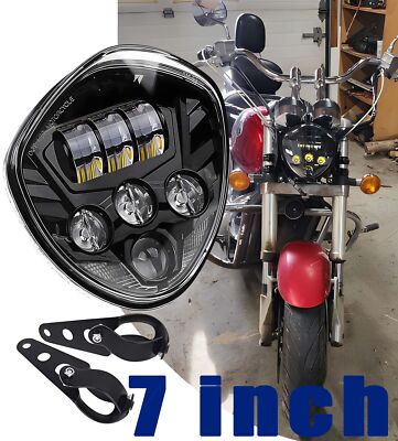 7'' Inch LED Headlight Hi/Lo Beam for Suzuki Boulevard M109R Chopper ...