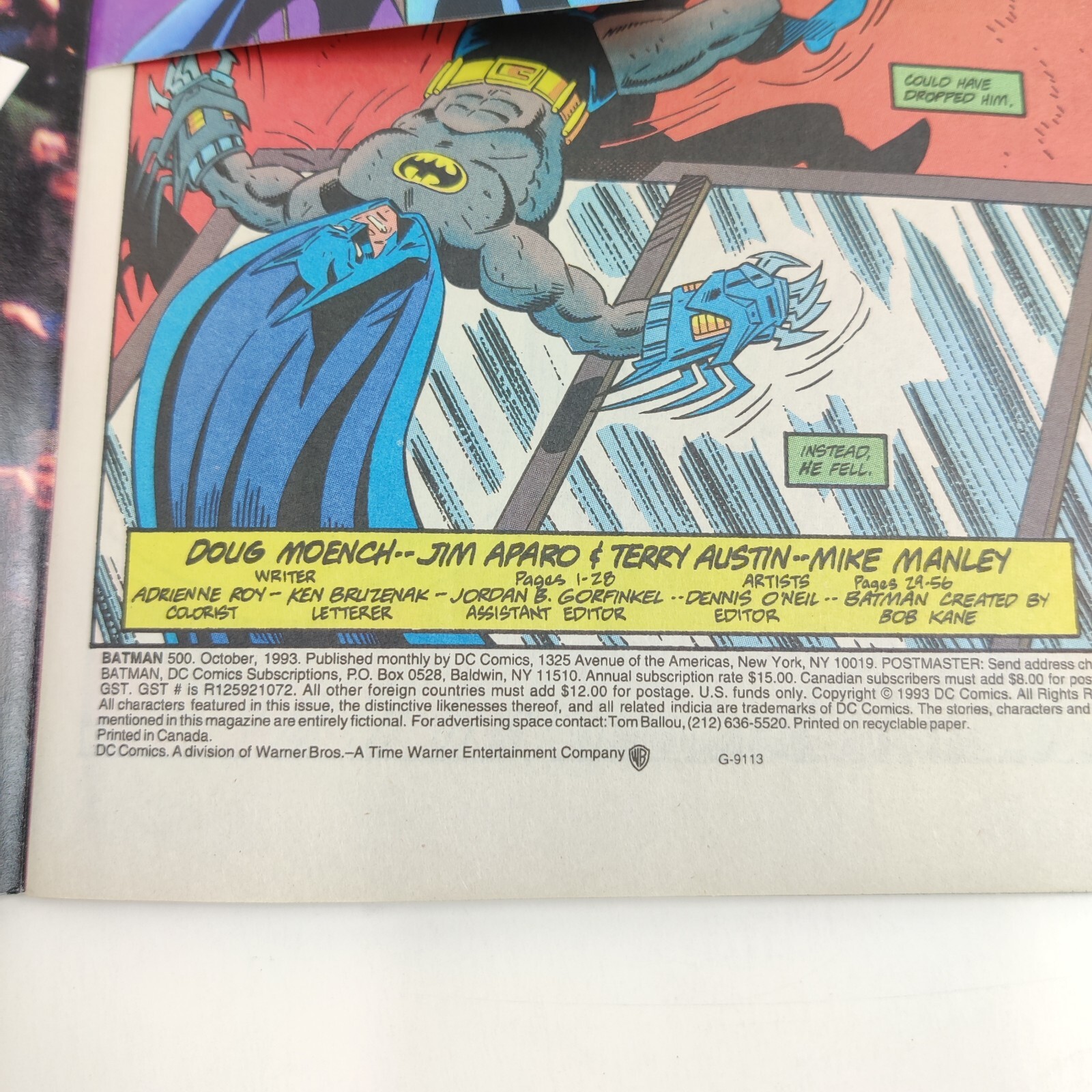 DC Comics Batman Knightfall 19 Issue #500 Foil Cover Signed Dennis O ...