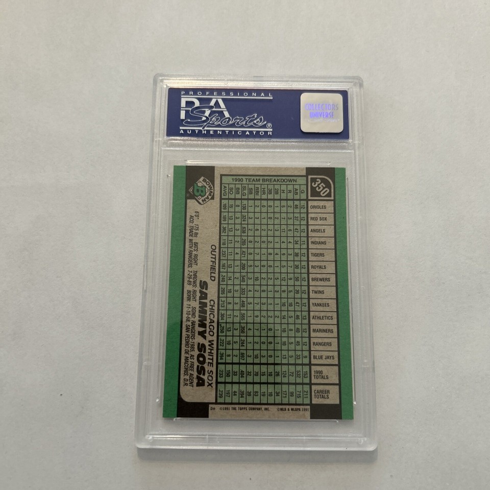 PSA Sample Card 2001 10th Anniversary 1991 Bowman Sammy Sosa #350 | eBay