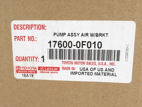 Genuine OEM Toyota Lexus 17600-0F010 Secondary AIR Injection Pump ...