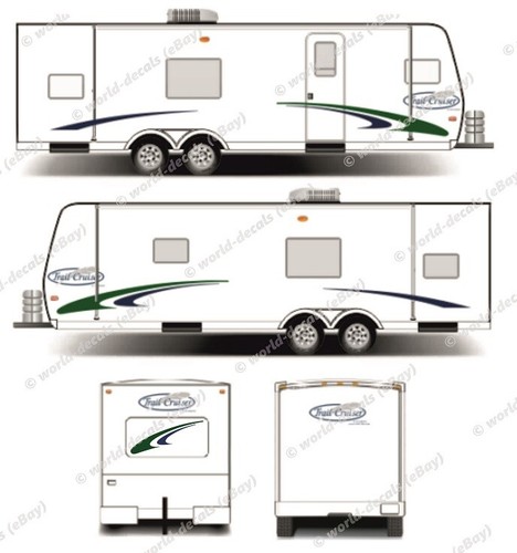 TRAIL CRUISER RV 2004 2005 DECALS TRAILER CAMPER LITE STICKERS R VISION ...