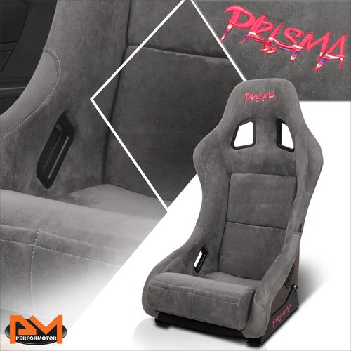 NRG FRP-303GM-PRISMA Alcantara Fixed Back Racing Bucket Seat w/Bracket ...