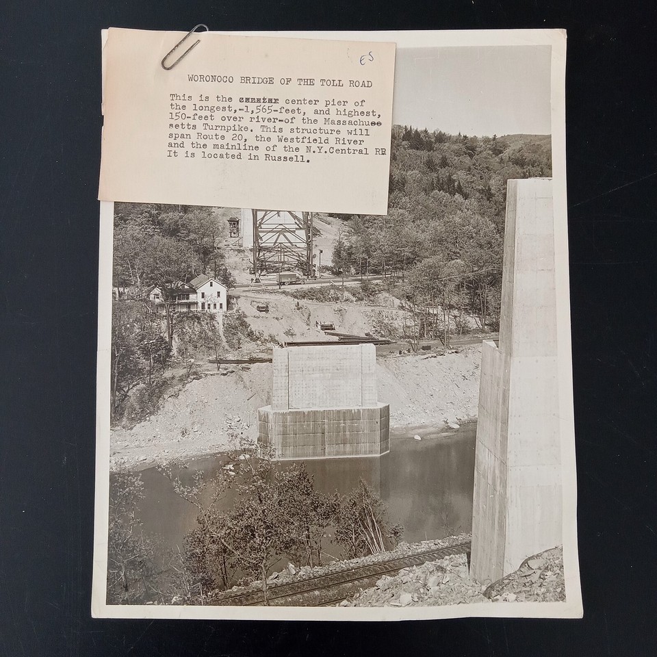Woronoco Bridge Russell Hampden County MA Construction 8x10 Photo NY ...