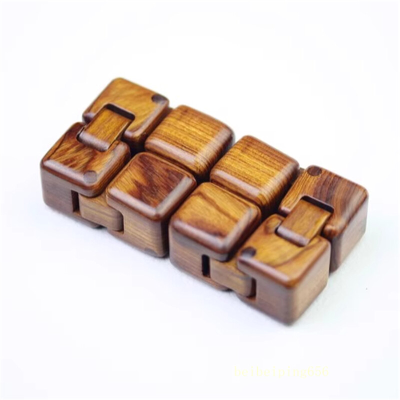 Infinite Flip Magic Cube Desert Ironwood 3D Deform Stress Relief Wooden ...
