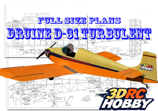 ULTRALIGHT Druine D-31 Turbulent 264" 22FT WS Airplane Building Plans ...