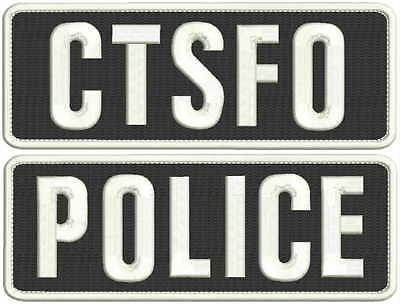 POLICE and CTSFO embroidery patches 3x8 hook white | eBay