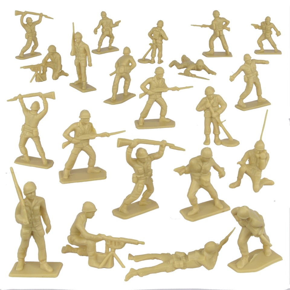 TimMee Recast DK Novelty Tan Plastic Army Men WW2 Tim Mee Soldier ...