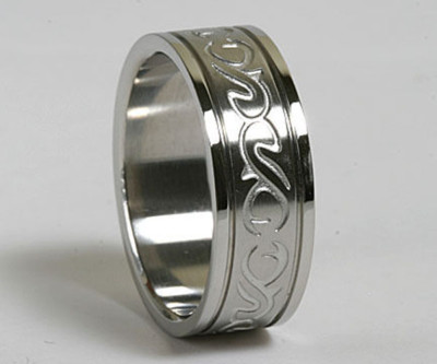 Men Women 316L Stainless Steel Tribal Wedding Ring Band 8mm Size 8 - 11 ...