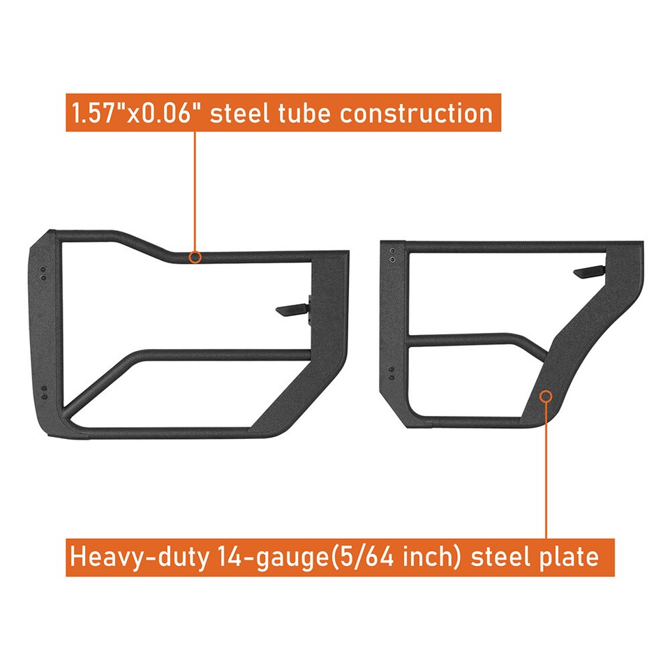 4Pcs Offroad Half Doors Guards Tube Frames for 2021-2025 Ford Bronco 4 ...