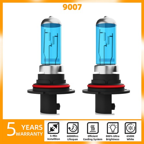 2PCS 9007 Halogen Headlight Bulbs Kit High/Low Beam 5000K Warm White ...