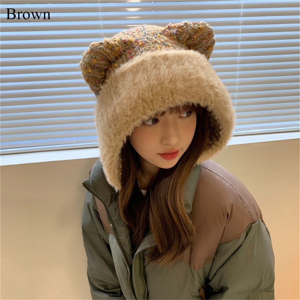 Solid Color Knitted Hat Winter Warm Bonnet Caps Casual Beanies Women | eBay
