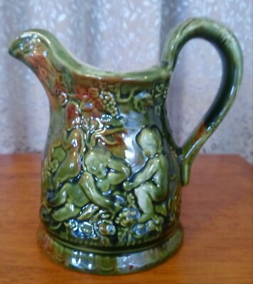 Mullins Vintage Ceramics Small Pitcher Green & Brown Glaze Nippa, KY U ...