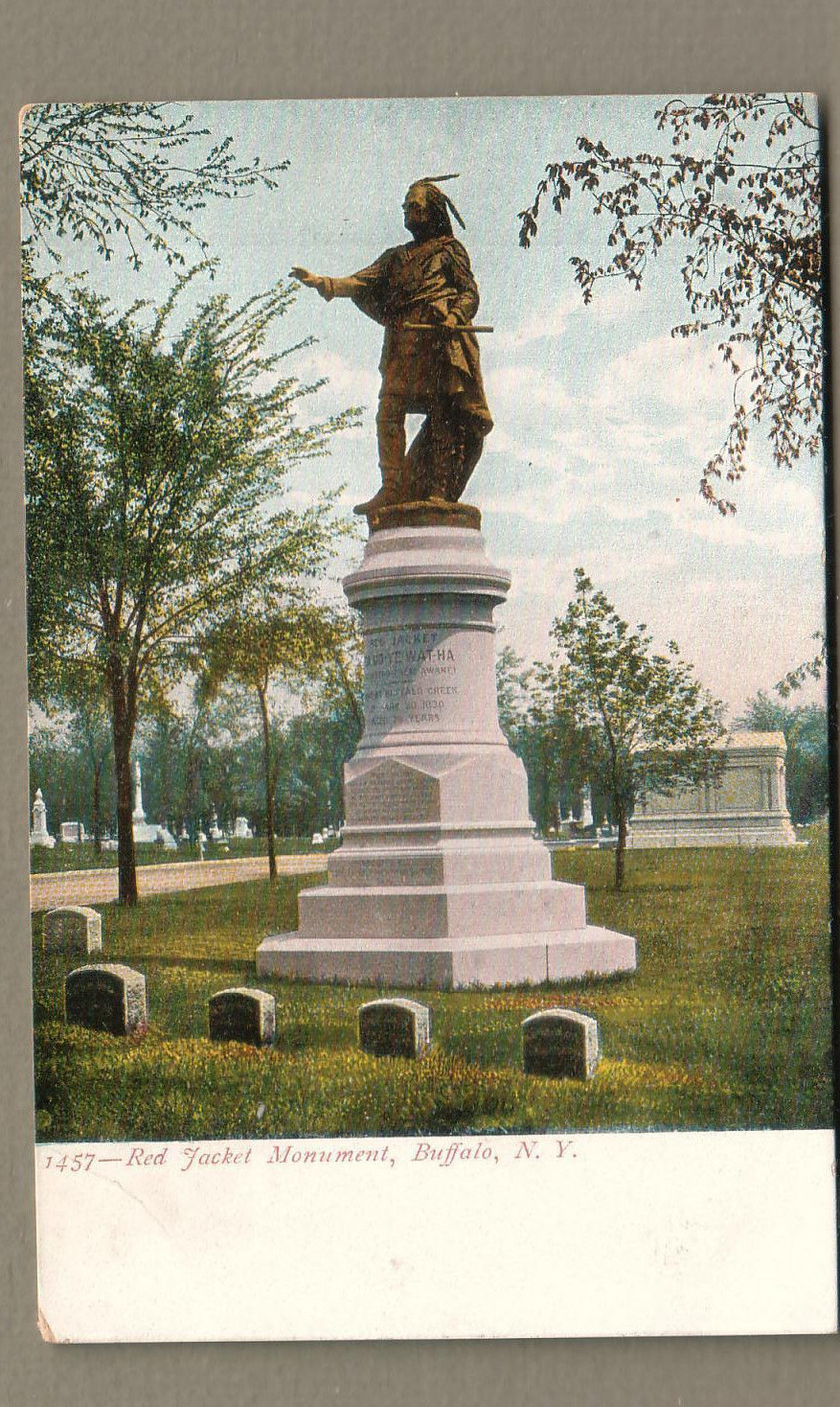 unmailed post card Red Jacket Monument Buffalo NY Seneca nation ...