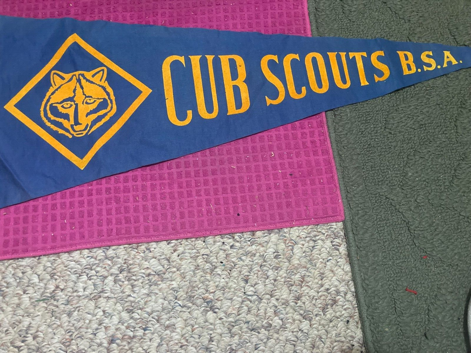 Vintage Cub Boy Scouts Full Size 30" Pennant BANNER Flag BSA - FAST ...