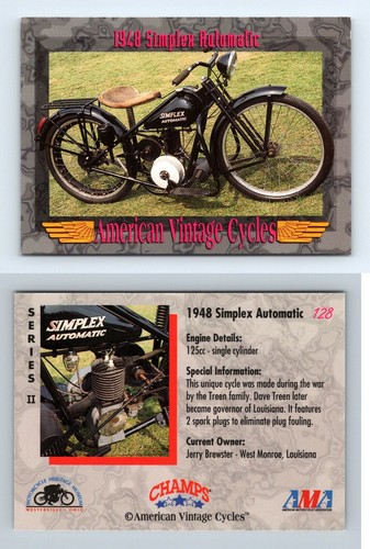 Simplex Automatic 1948 #128 American Vintage Cycles Series 2 1993 ...