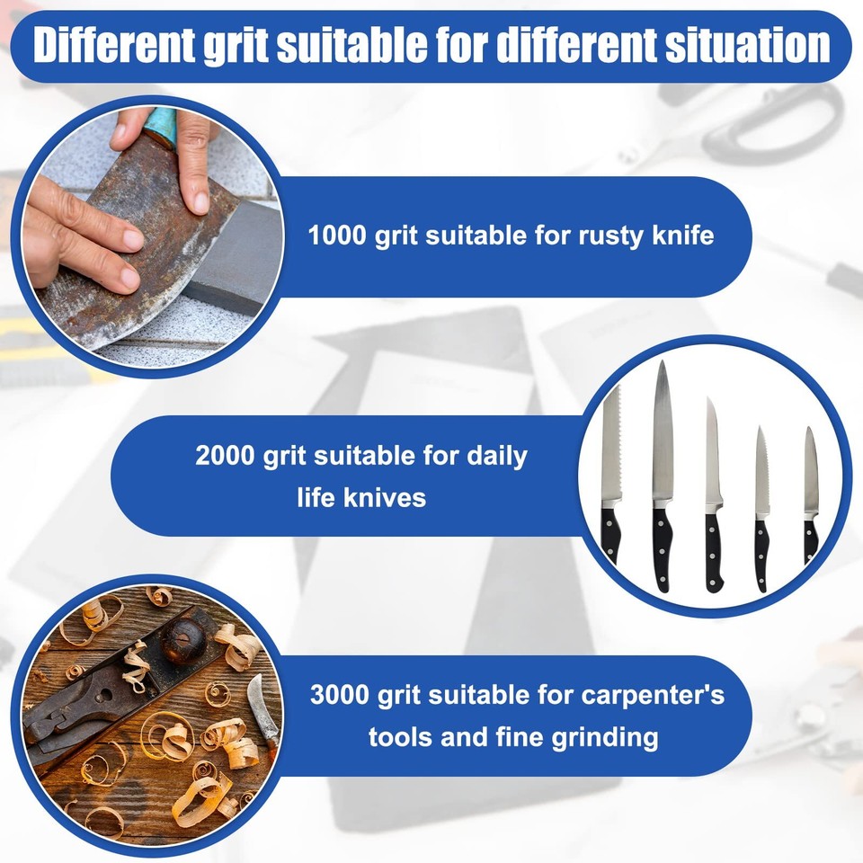 3 Pieces Diamond Sharpening Stone Diamond Knife Sharpener Plate Honing ...