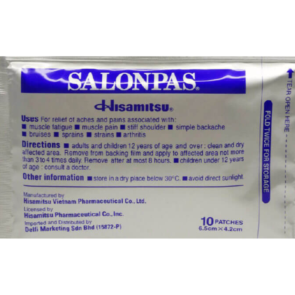 3 x 10 patches 6.5cmx4.2cm Salonpas 4% Pain Relieving | eBay