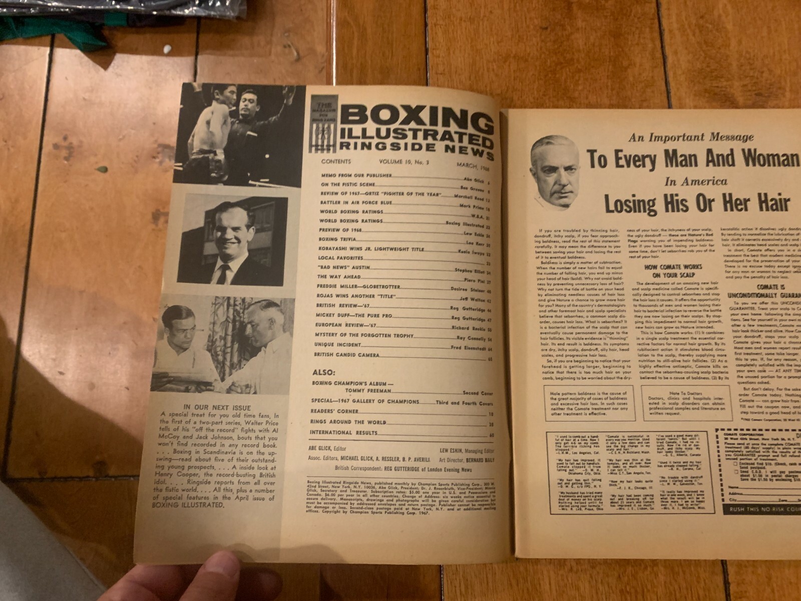 BOXING ILLUSTRATED MAGAZINE RINGSIDE NEWS MARCH 1968. CARLOS ORTIZ | eBay