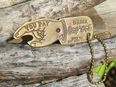 Drink Coca-Cola Brass Bottle Opener and Key Chain - Fickle Finger of ...