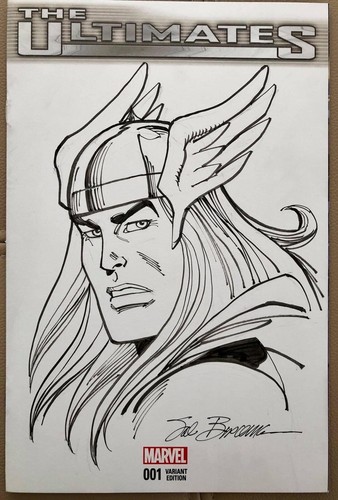 Thor Head Sketch On The Ultimates 1 Avengers Blank Cover Sal Buscema ...