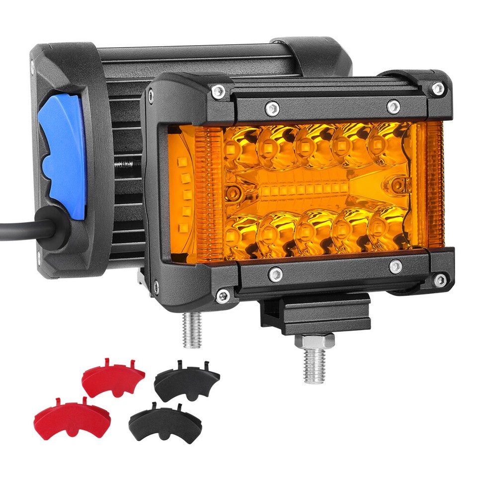 2x 4" 300W LED Cube Work Light Bar 3-Row Spot Pods Off Road Driving Fog ...
