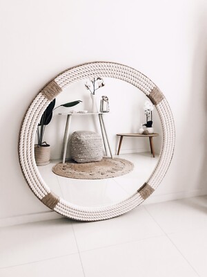 Coastal Nautical Hampton Style Round Rope Mirror Large 110cm | eBay ...