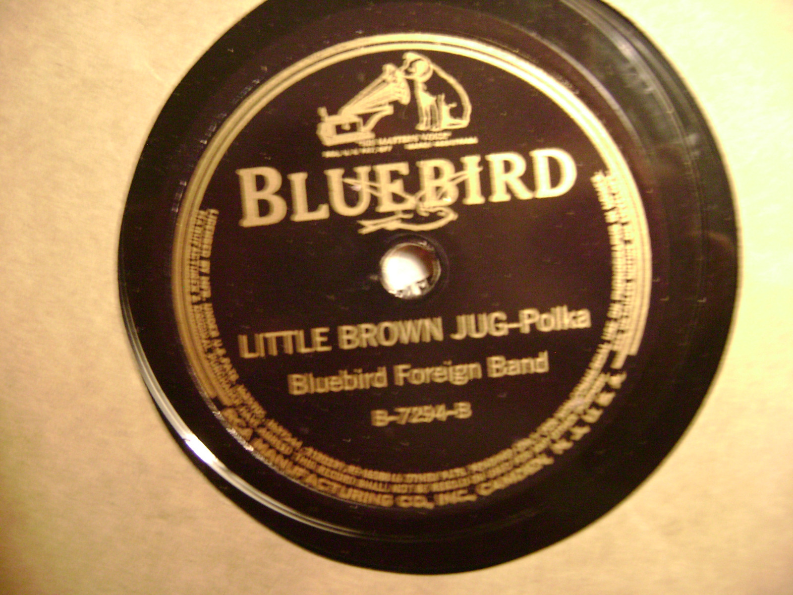 BLUEBIRD 78 RECORD 7294/BLUEBIRD FOREIGN BAND/LITTLE BROWN JUG POLKA ...