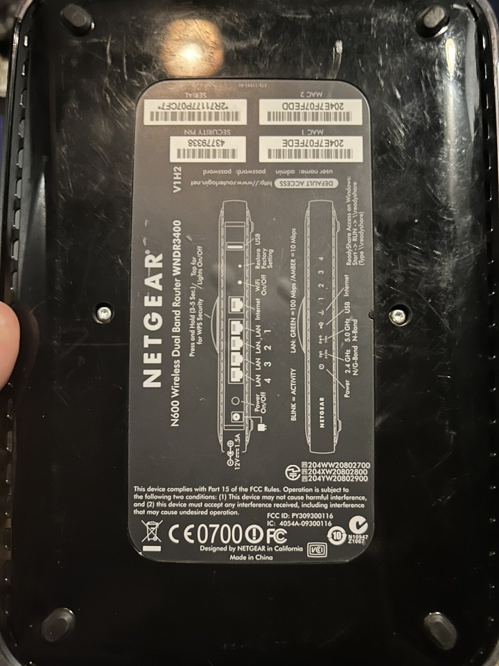 Netgear N600 Wireless Dual Band Router WNDR3400 | eBay