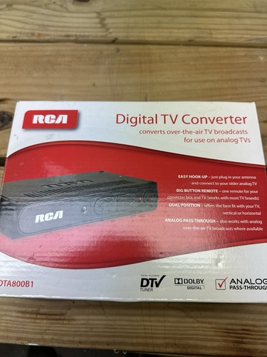 RCA Digital TV Converter Box DTA800B1 With Remote | eBay