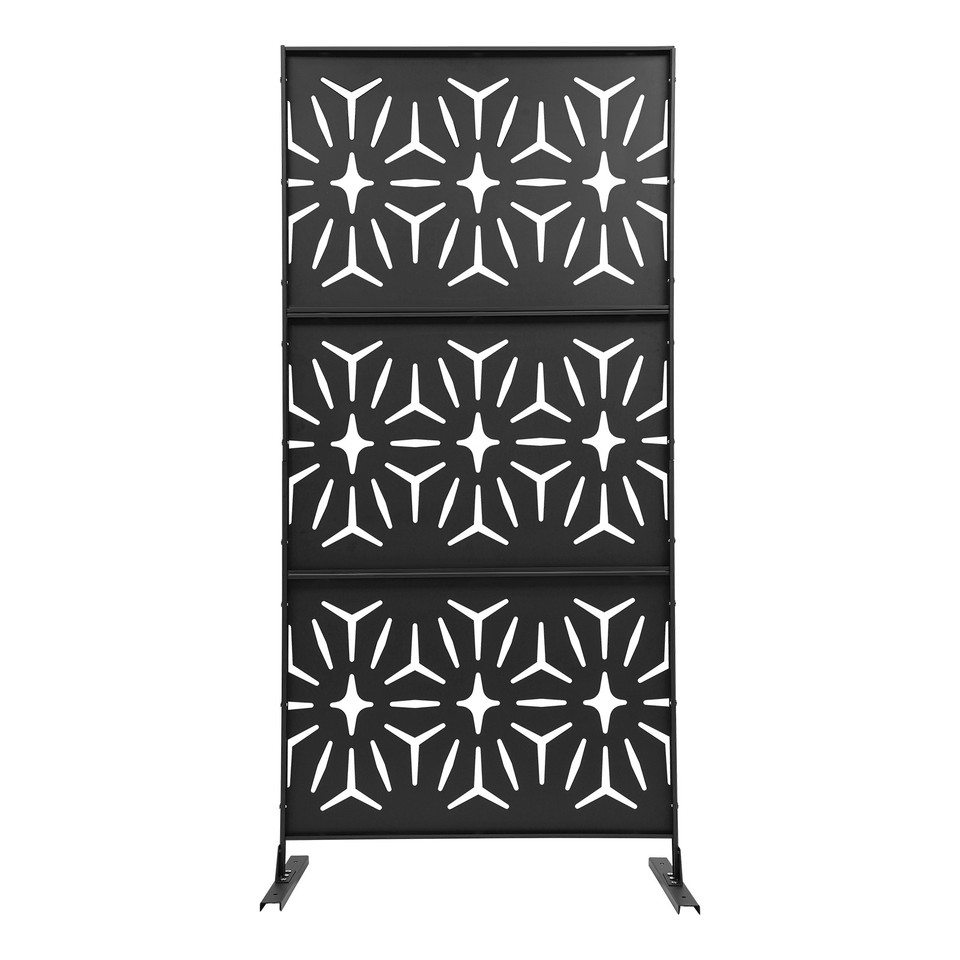 3 Pieces Black Room Divider Panel Steel Room Dividers Screen Home ...