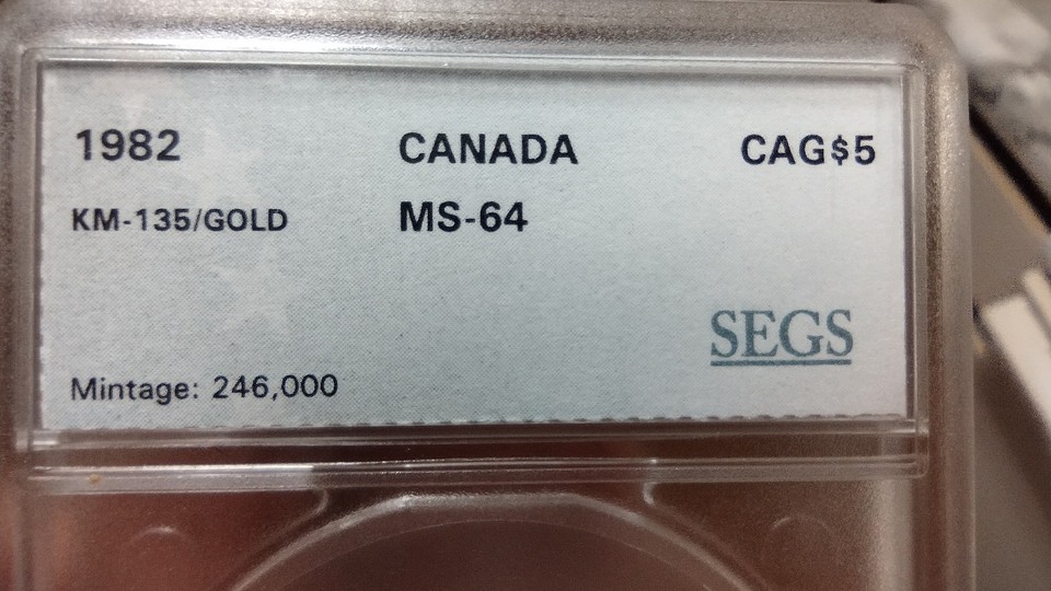 Nice 1982 SEGS Canadian Maple 1/10 Oz Gold $5 Coin Red Spot On Reverse ...
