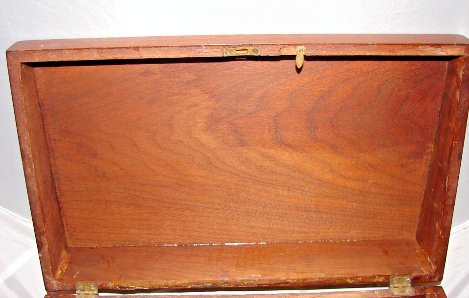 ANTIQUE SLANT TOP TRAVEL WRITING LAP DESK CAMPAIGN BOX with INKWELL | eBay