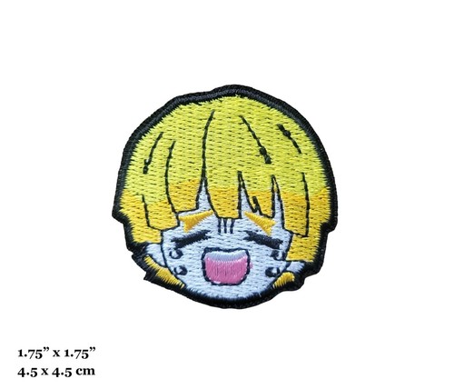 Demon Slayer Kimetsu no Yaiba Zenitsu Agatsuma Face Embroidered Iron On ...
